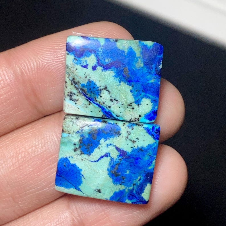Bluebird Azurite Pairs 18x15x5mm, Handmade Earrings Making, Boho Style ...