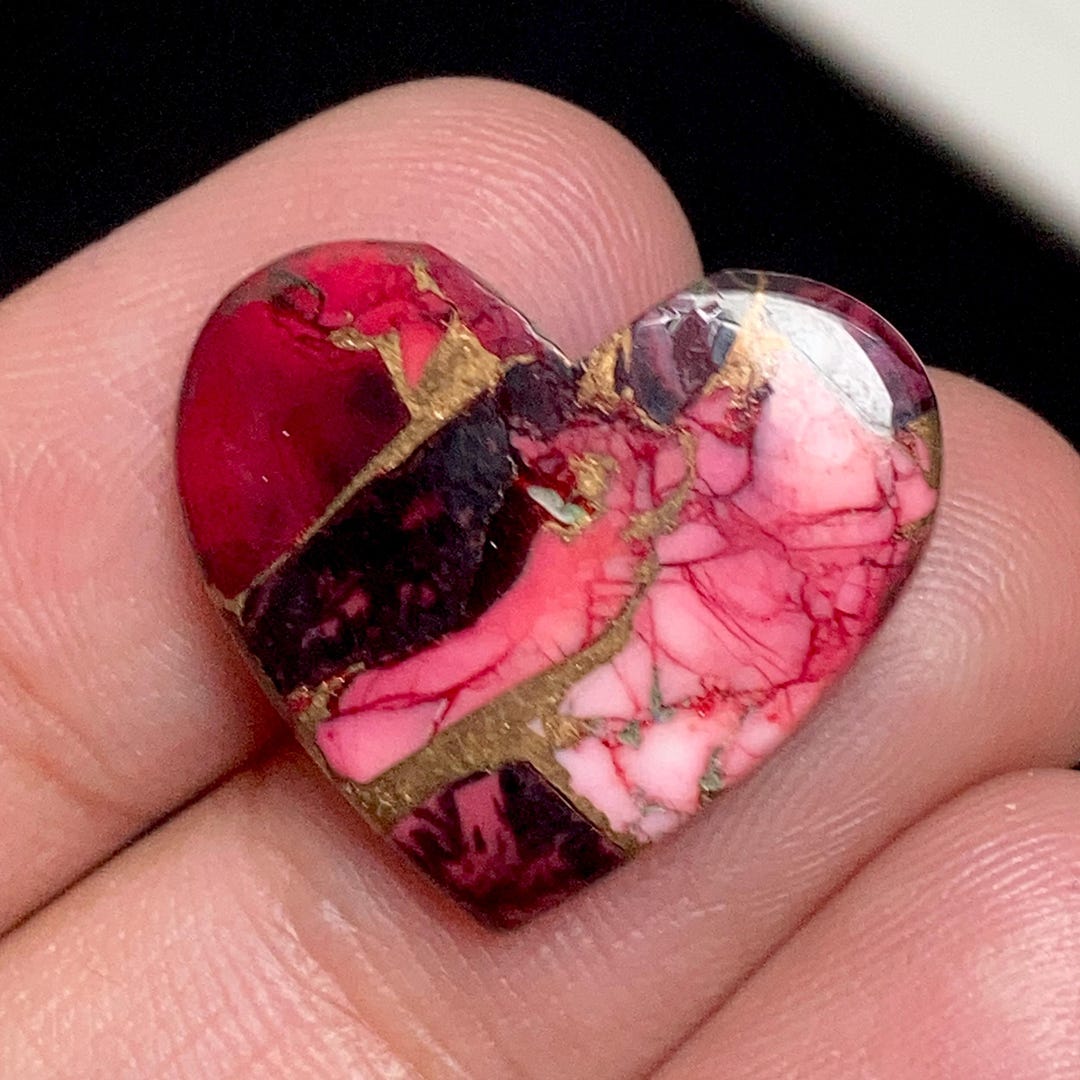 Heart Red Rose Dahlia Turquoise Cabochon (19x20x3mm) - Etsy