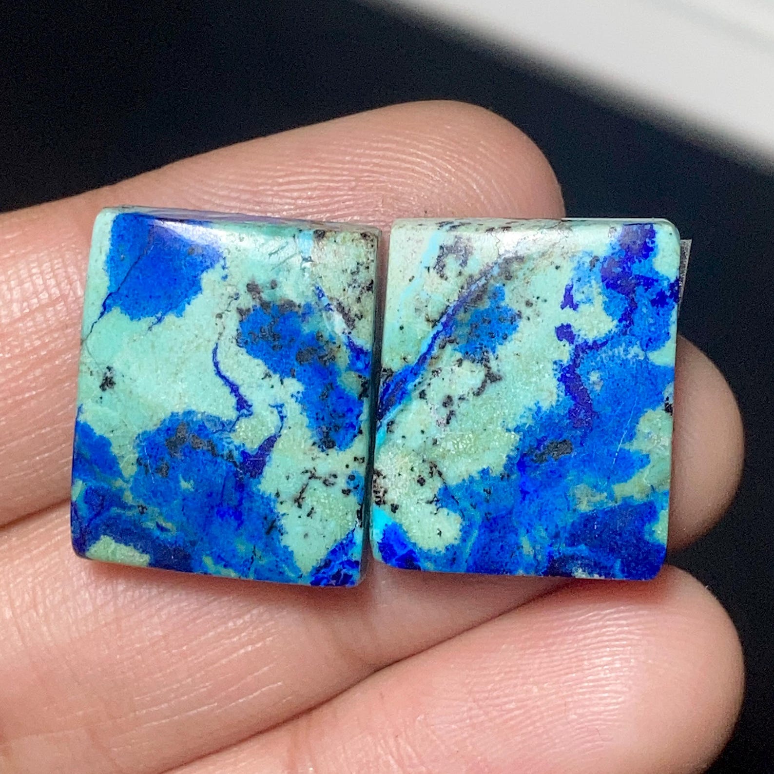Bluebird Azurite Pairs 18x15x5mm, Handmade Earrings Making, Boho Style ...