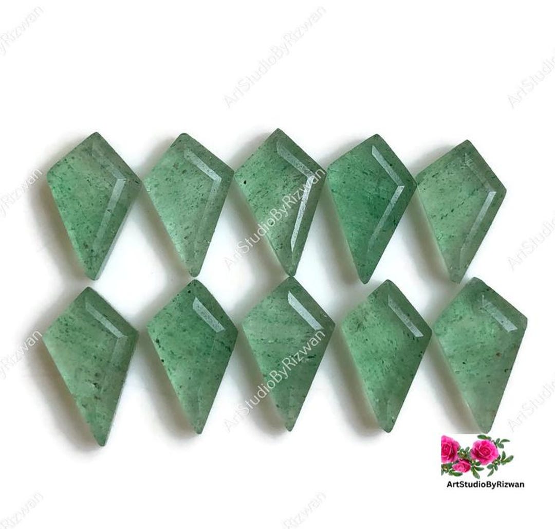 Green Strawberry Quartz Kite Shape Gemstone 7x12mm Approx, 10 Pcs Lot ...