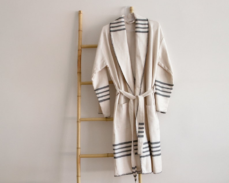 Linen Robe Stone Printed Buddha Kimono Robs Boho Robe - Etsy