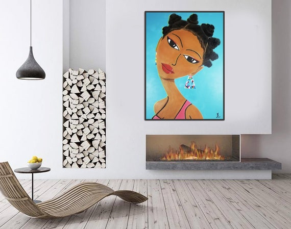 Black Art Black Artist Black Woman Art African Woman Art Whimsical Art ...