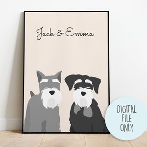 Custom Dog Portrait / Pet Print /custom Pet Portrait /pet Illustration ...