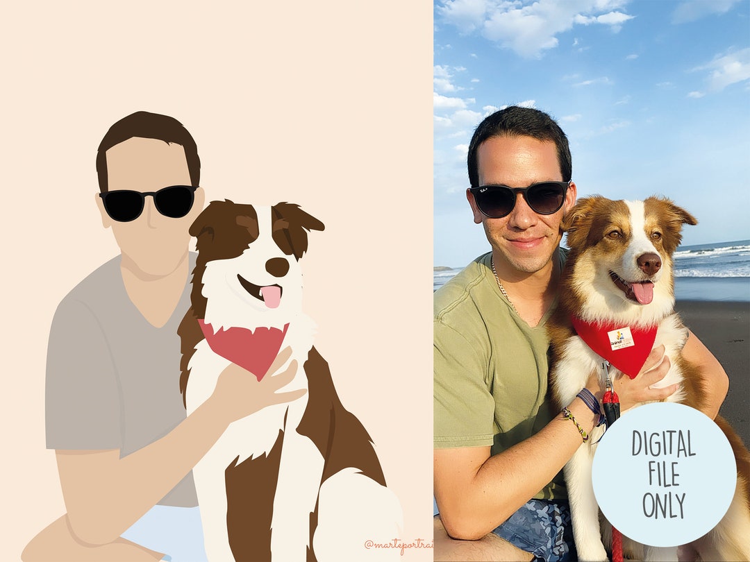 Dog Lover Gift / Human and Pet Portrait / Mans Best Friend / - Etsy