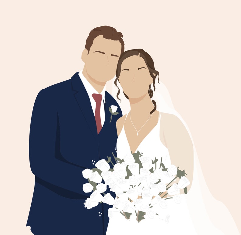 Faceless Drawing Portrait Custom Faceless Portrait From - Etsy