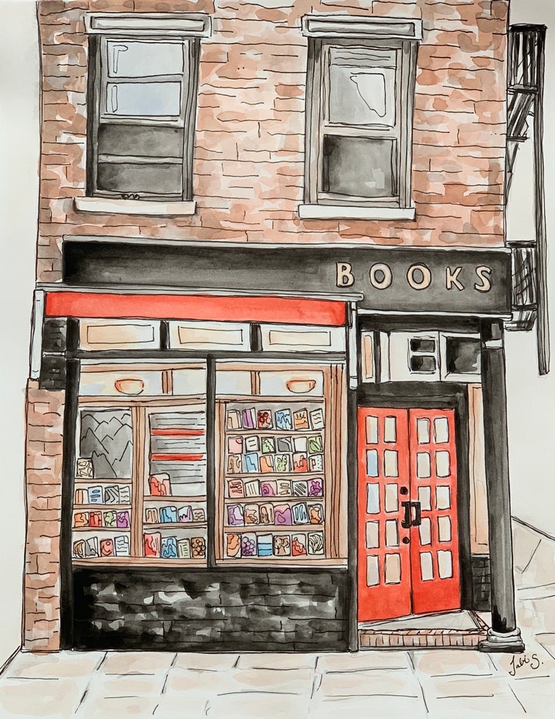 Cozy Bookstore - Original Watercolor Painting - Etsy