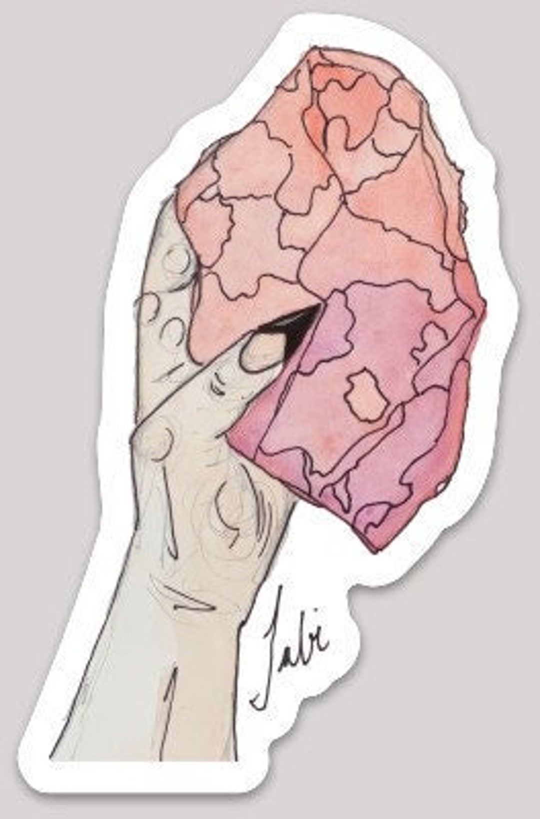 Holding Rose - Original Watercolor Sticker - Etsy