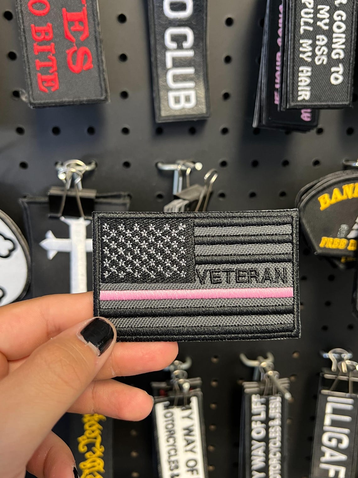 Female USA Flag Velcro, American Flag Velcro , Blk and Gray Flag ...