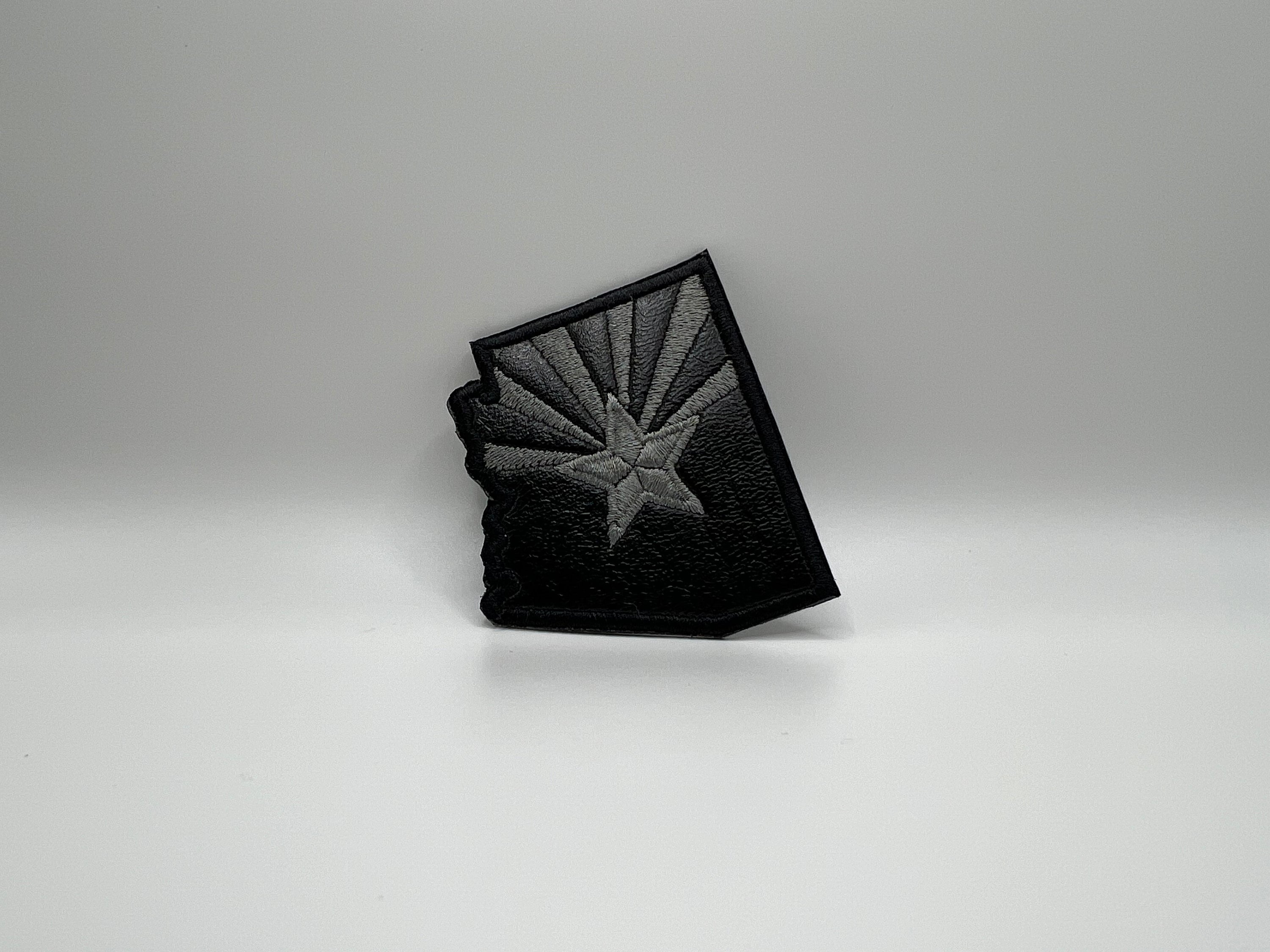 Handmade Arizona Flag Patch: Black & Gray Embroidered Iron-on - Etsy