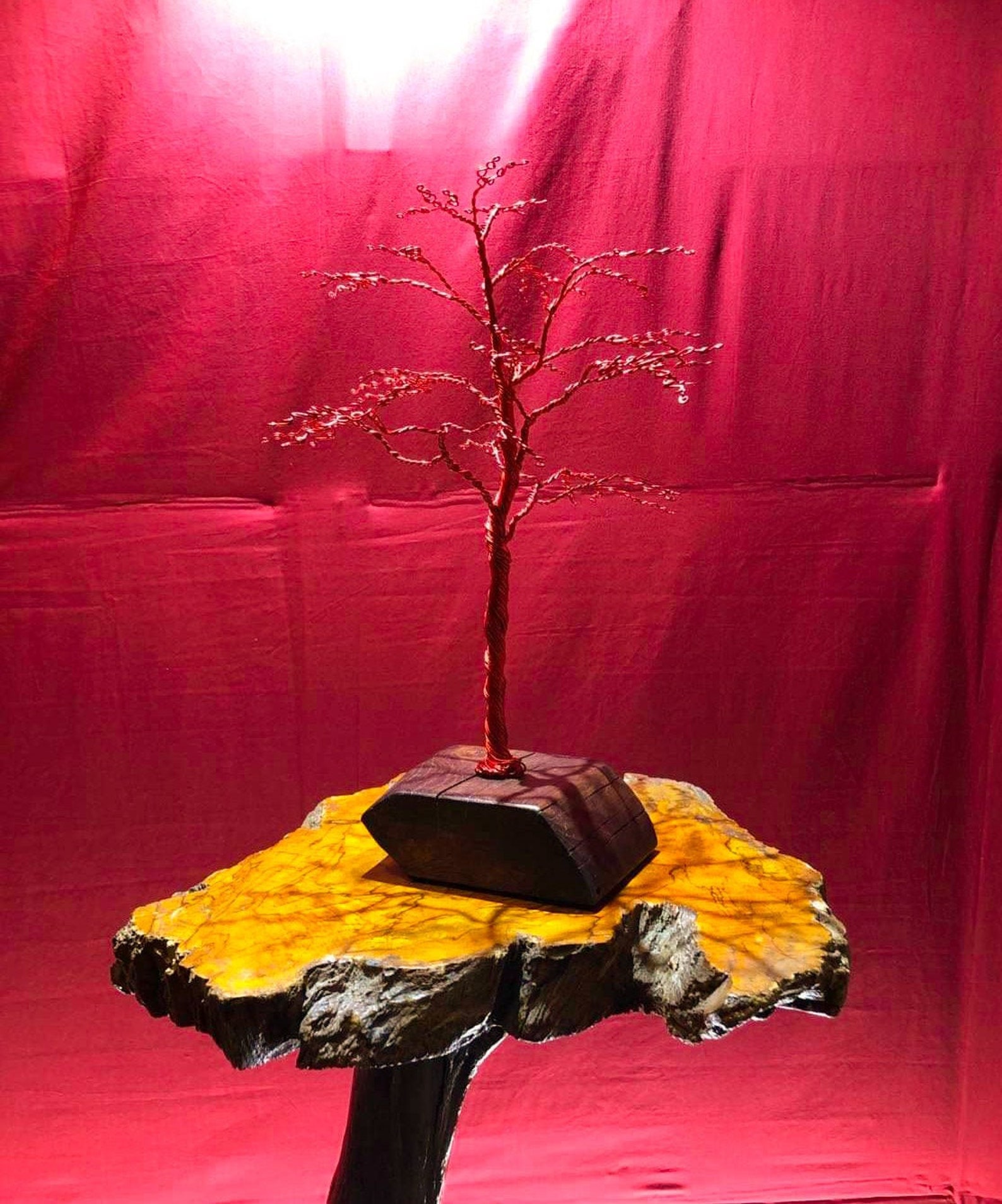 Fiery Red Tree Sculpture | Etsy