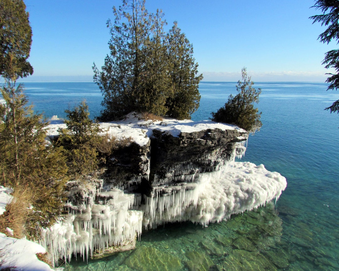 Winter at Cave Point, Door County, Wisconsin - Etsy