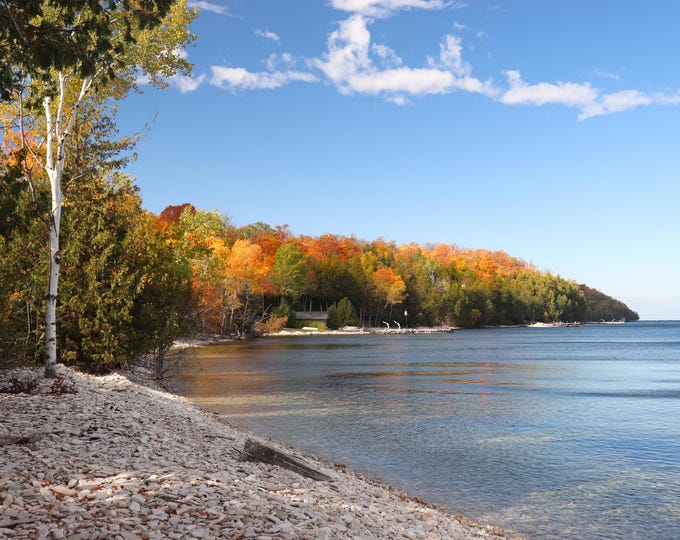 Door County Poster, Highway 42 in Ellison Bay, Winding Road Print, Door ...