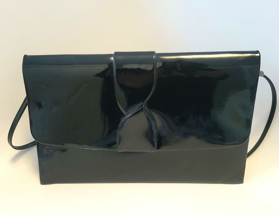 1980's Patent Leather Envelope Bag - Etsy