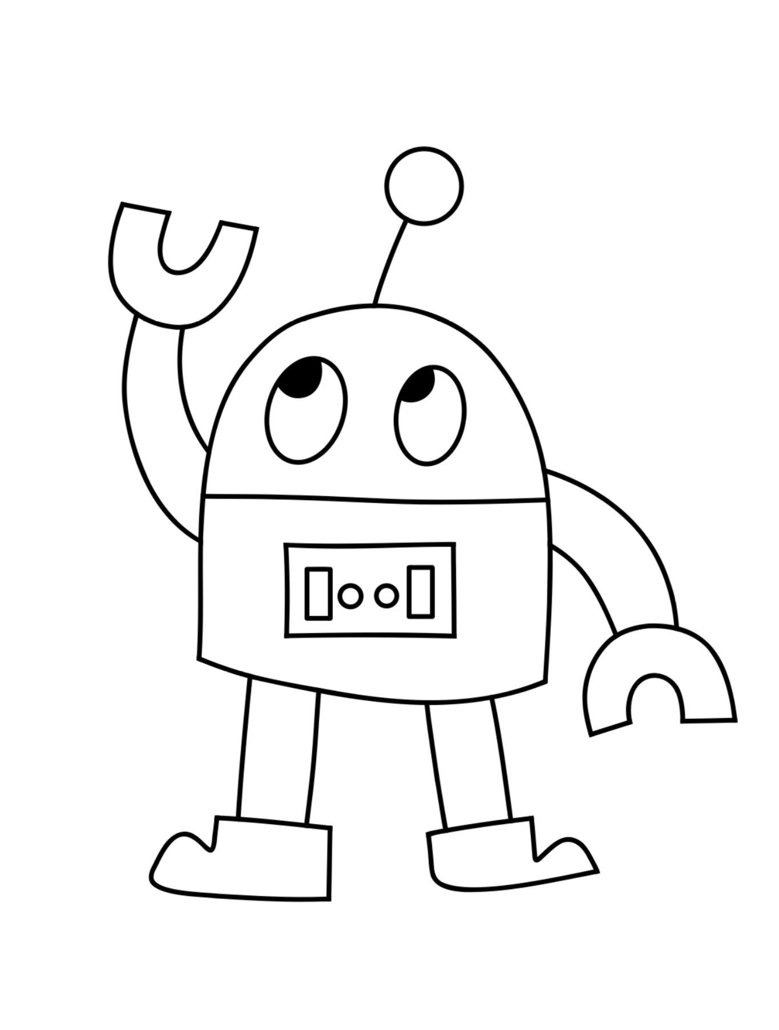 Robot Coloring Pages for Kids, Simple Robot Designs (PDF Download) - Etsy