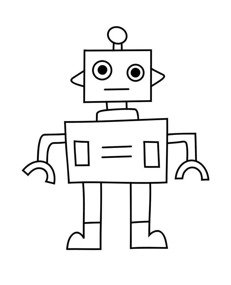 Robot Coloring Pages for Kids, Simple Robot Designs (PDF Download) - Etsy