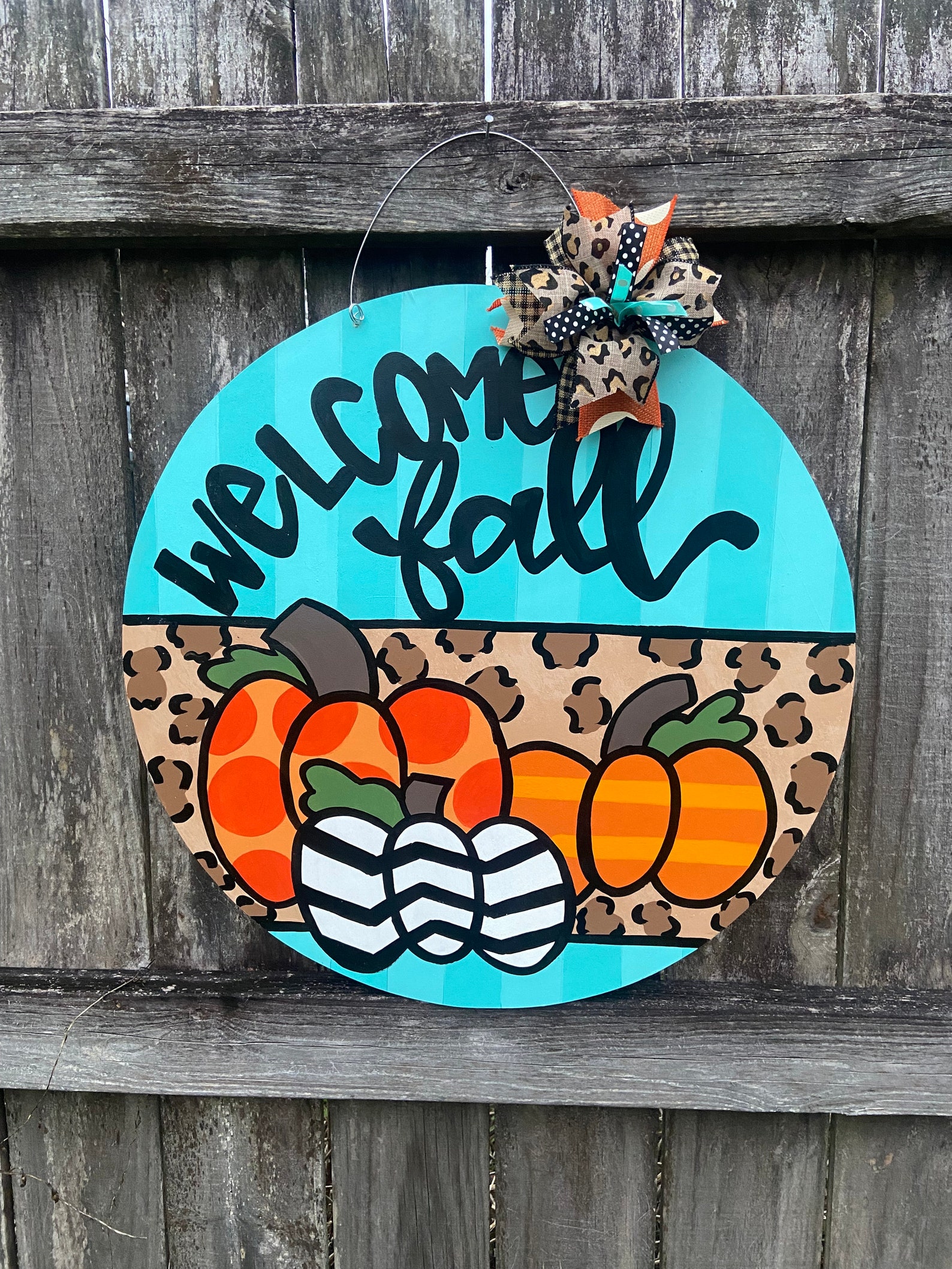 Welcome Fall Pumpkin Door Hanger - Etsy