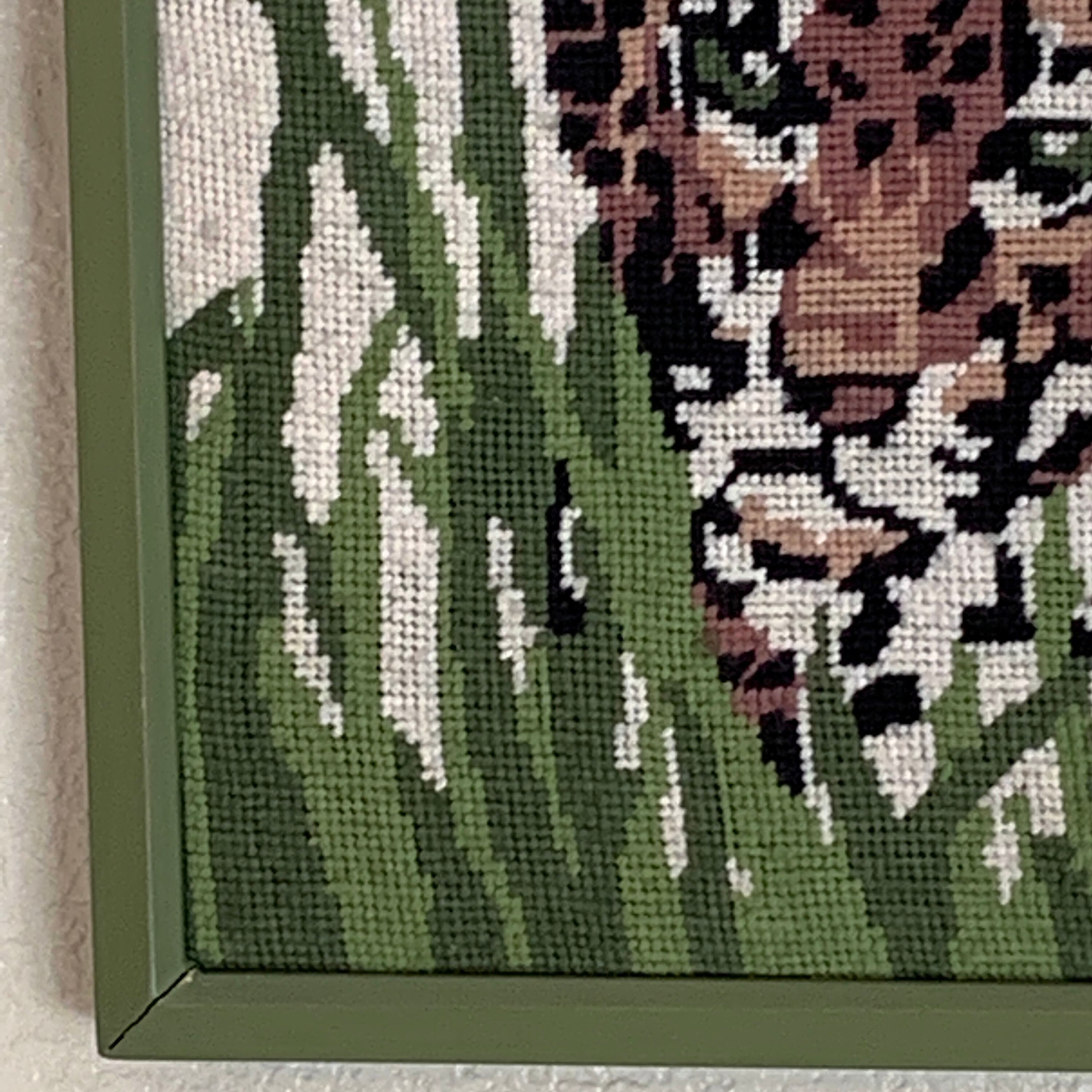 Vintage Needlepoint Panel Handmade Frame 15.2 X 15 | Etsy