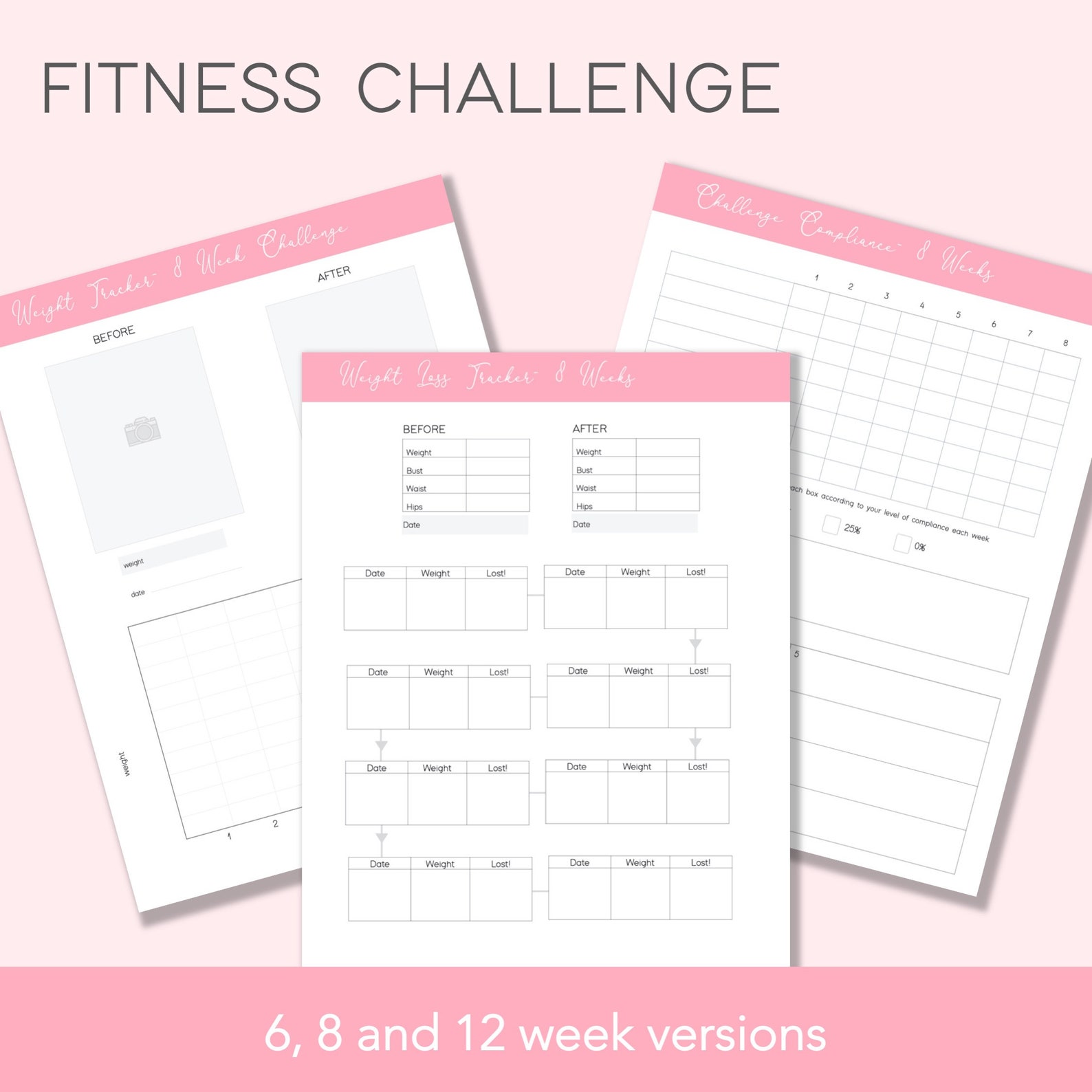 PRINTABLE Fitness Planner Workout Planner Weight Loss - Etsy