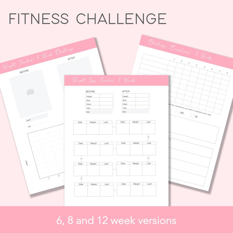 PRINTABLE Fitness Planner Workout Planner Weight Loss - Etsy