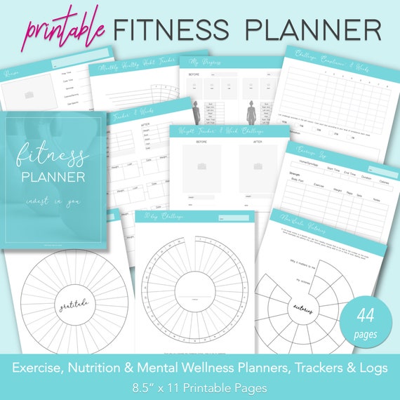 PRINTABLE Fitness Planner Workout Planner Weight Loss | Etsy
