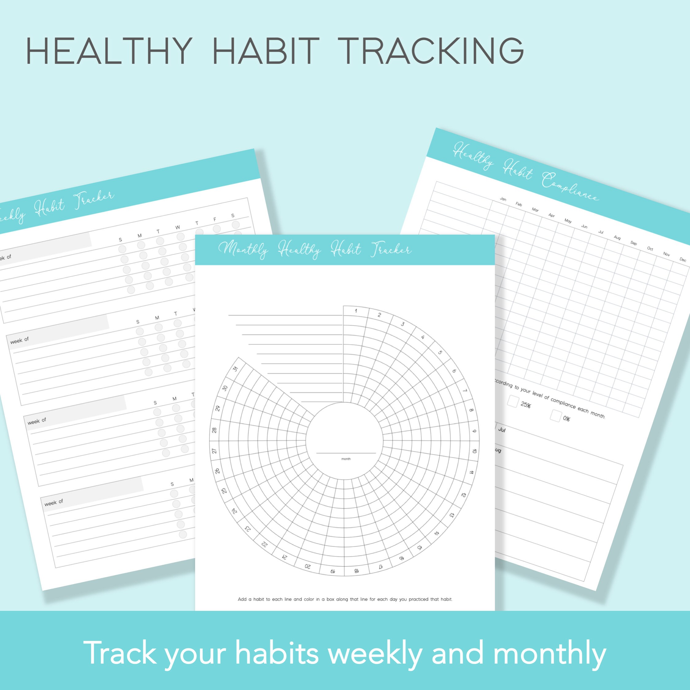 PRINTABLE Fitness Planner, Workout Planner, Weight Loss Tracker, Meal ...