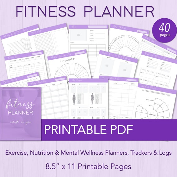 PRINTABLE Fitness Planner Workout Planner Weight Loss | Etsy
