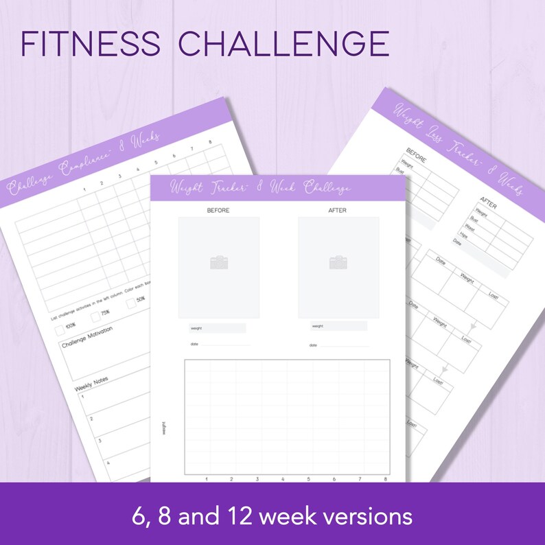 PRINTABLE Fitness Planner, Workout Planner, Weight Loss Tracker, Meal ...