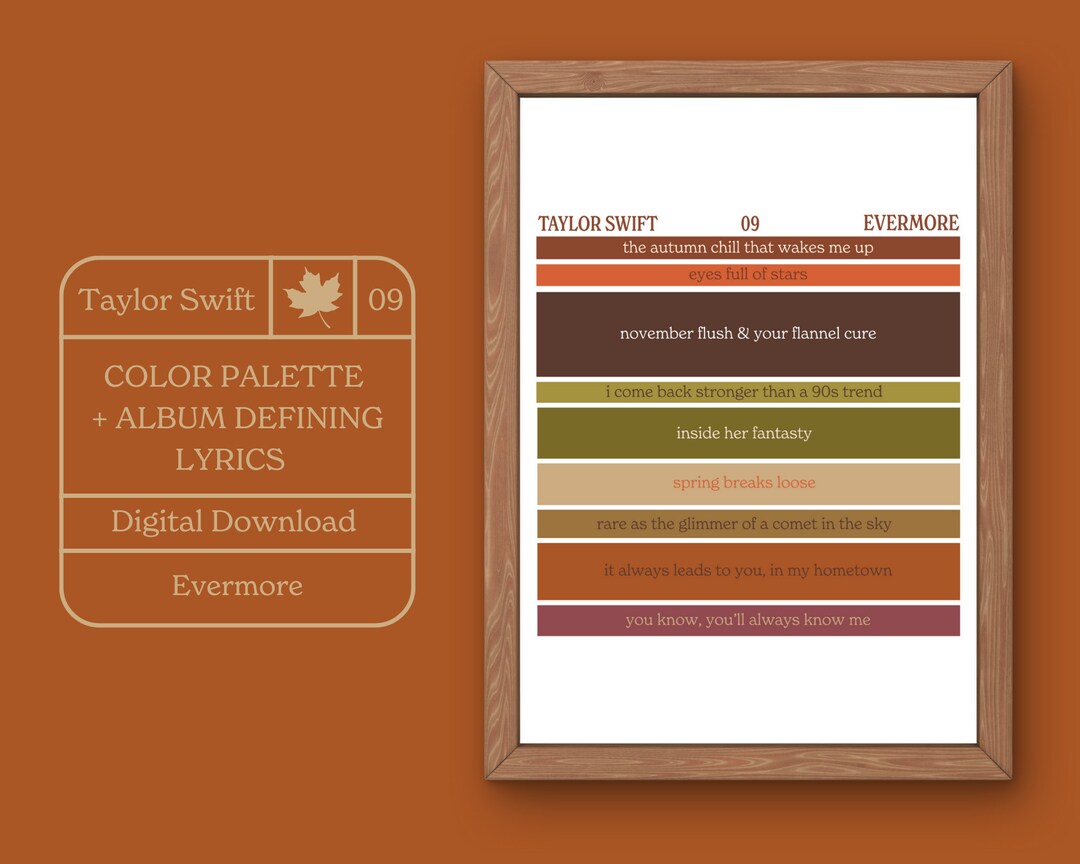 Taylor Swift Evermore Color Palette Taylor Swift Fan Art Evermore Era