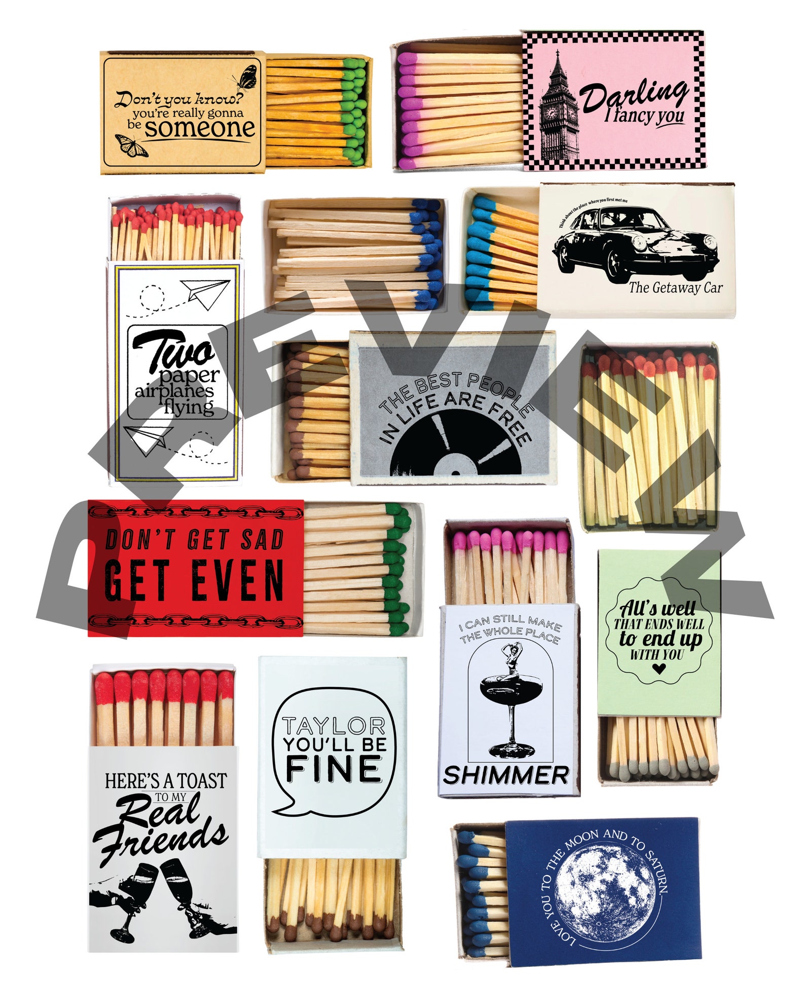 Taylor Swift Themed Matchbox Collection Design Art / in Color - Etsy