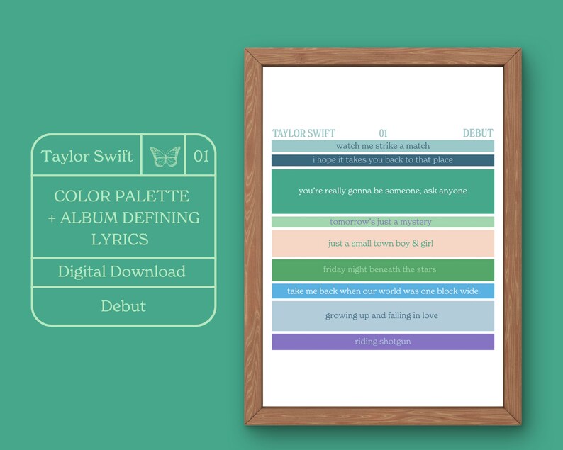 Taylor Swift Debut Album Color Palette Taylor Swift Fan Art Color ...