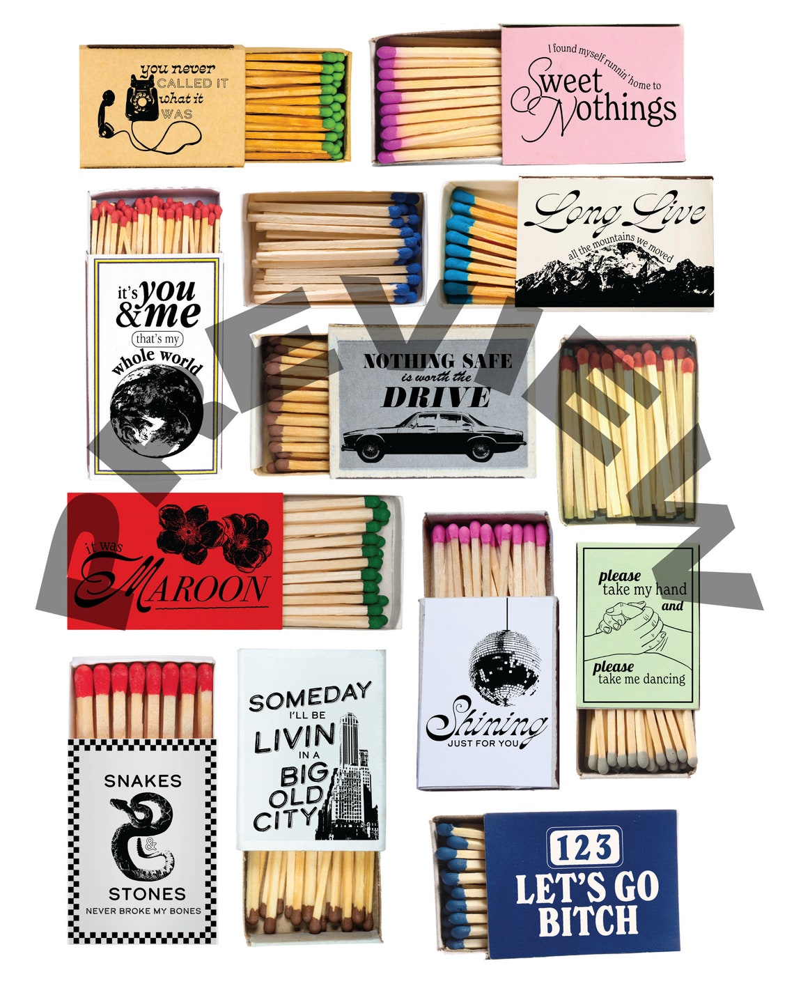 Taylor Swift Themed Matchbox Collection Design Art / in Color - Etsy
