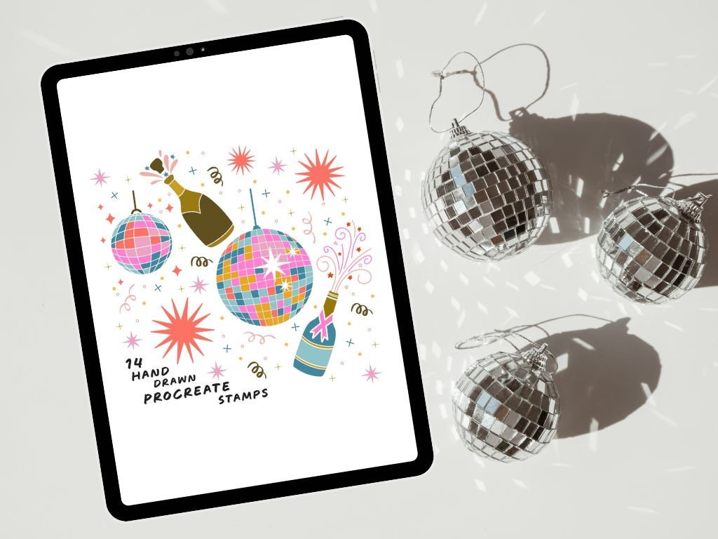 Procreate Disco Ball Themed Stamp Set / Digital Art Resources ...