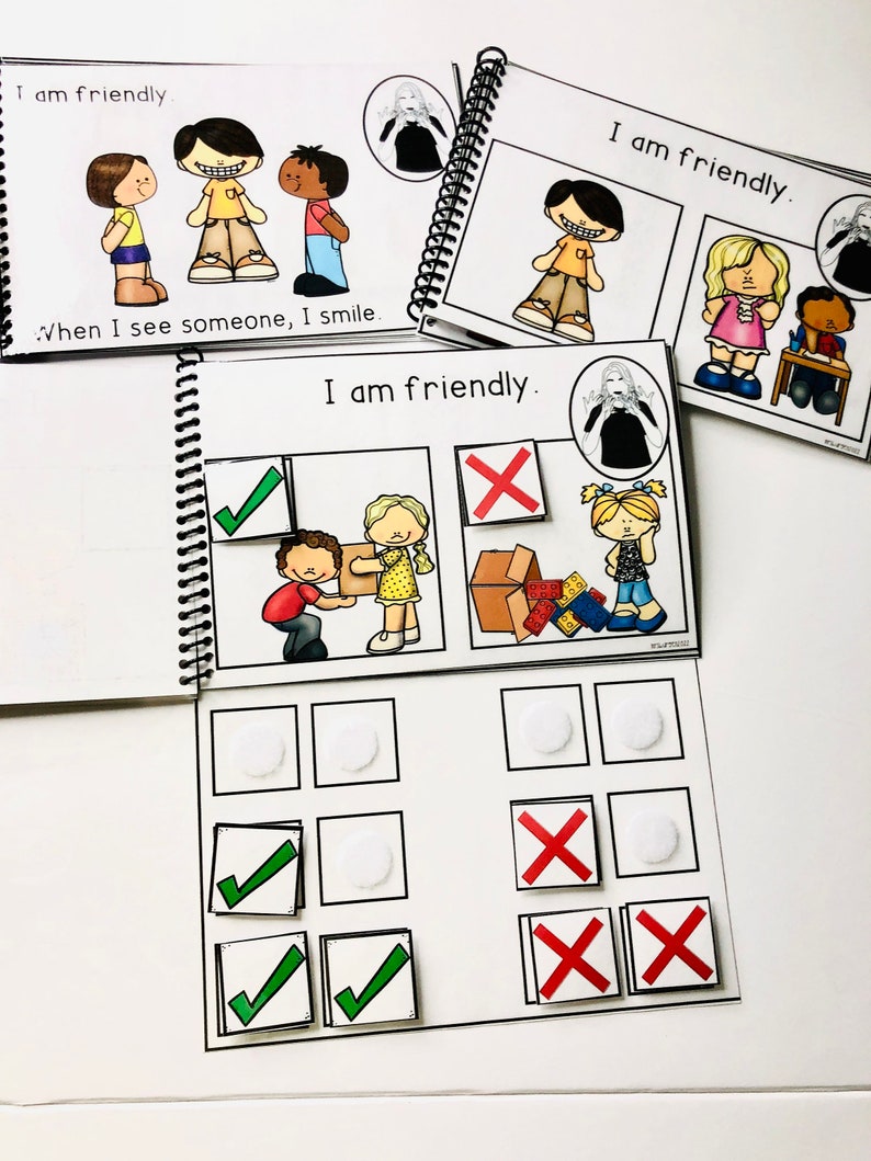 ASL Adapted Books Positive Behavior I Am Friendly - Etsy