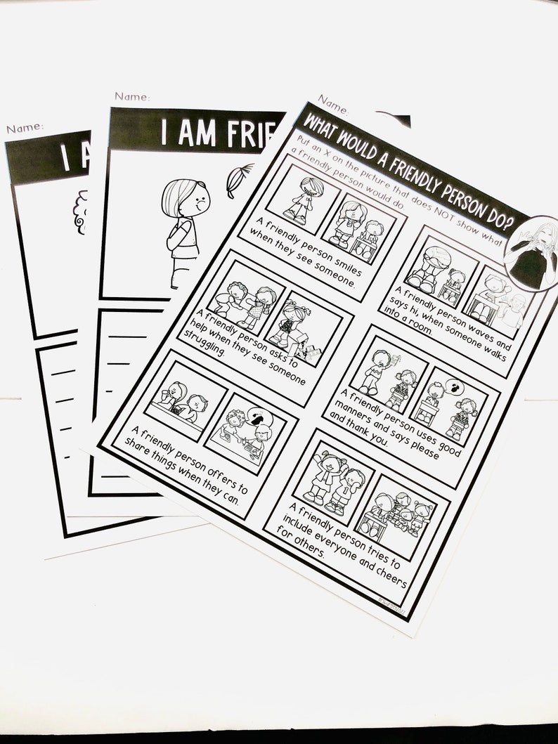 ASL Adapted Books Positive Behavior I Am Friendly - Etsy