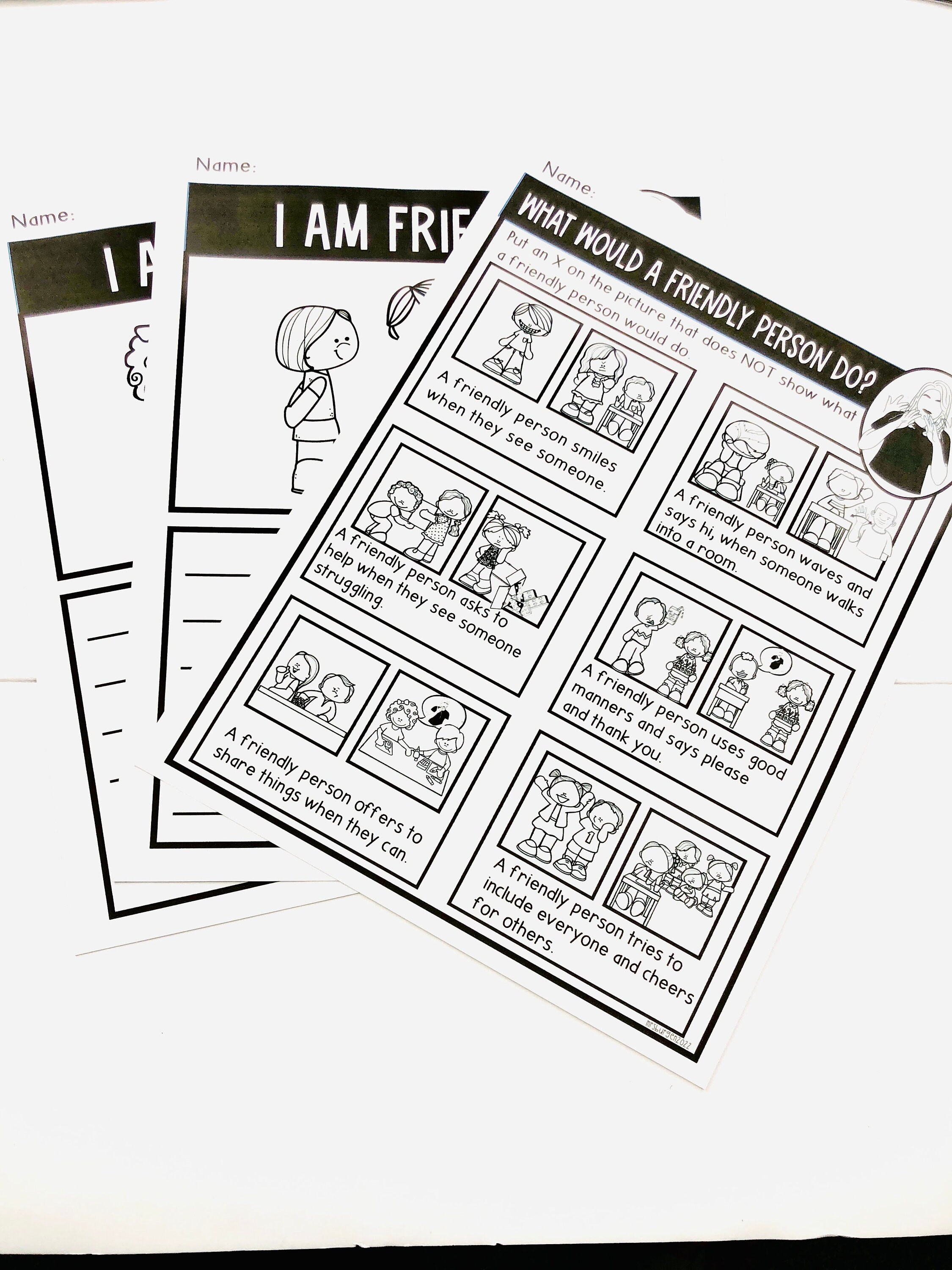 ASL Adapted Books Positive Behavior I Am Friendly - Etsy