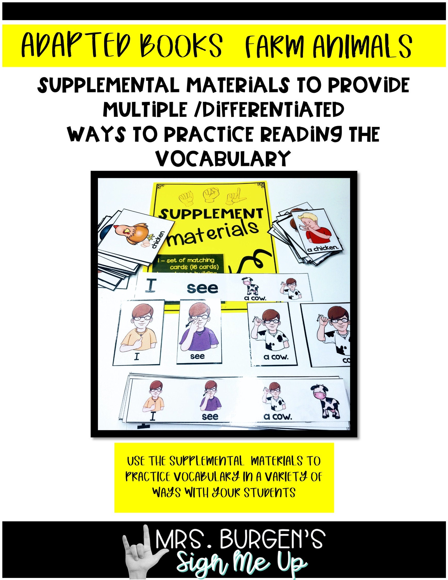 ASL Adapted Books Farm Animals - Etsy