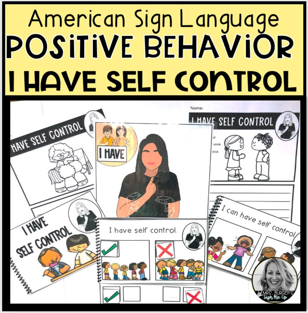 ASL Adapted Books Positive Behavior - Self Control - Etsy