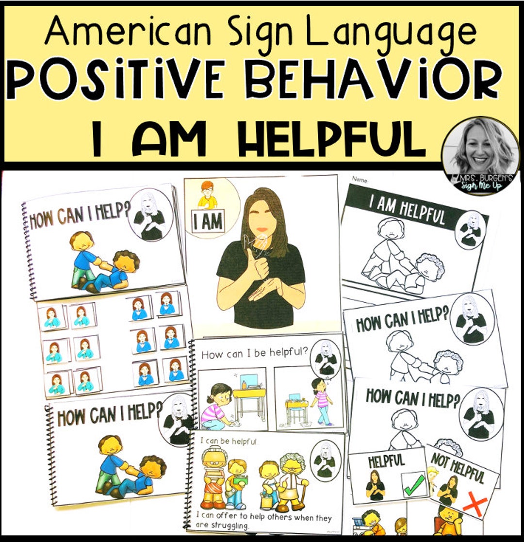 ASL Adapted Books Positive Behavior - I Am Helpful - Etsy