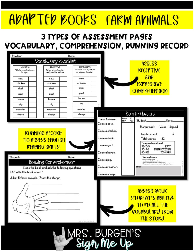 ASL Adapted Books Farm Animals - Etsy