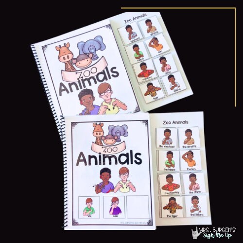 ASL Adapted Books Zoo Animals - Etsy