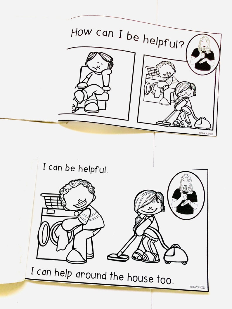 ASL Adapted Books Positive Behavior - I Am Helpful - Etsy