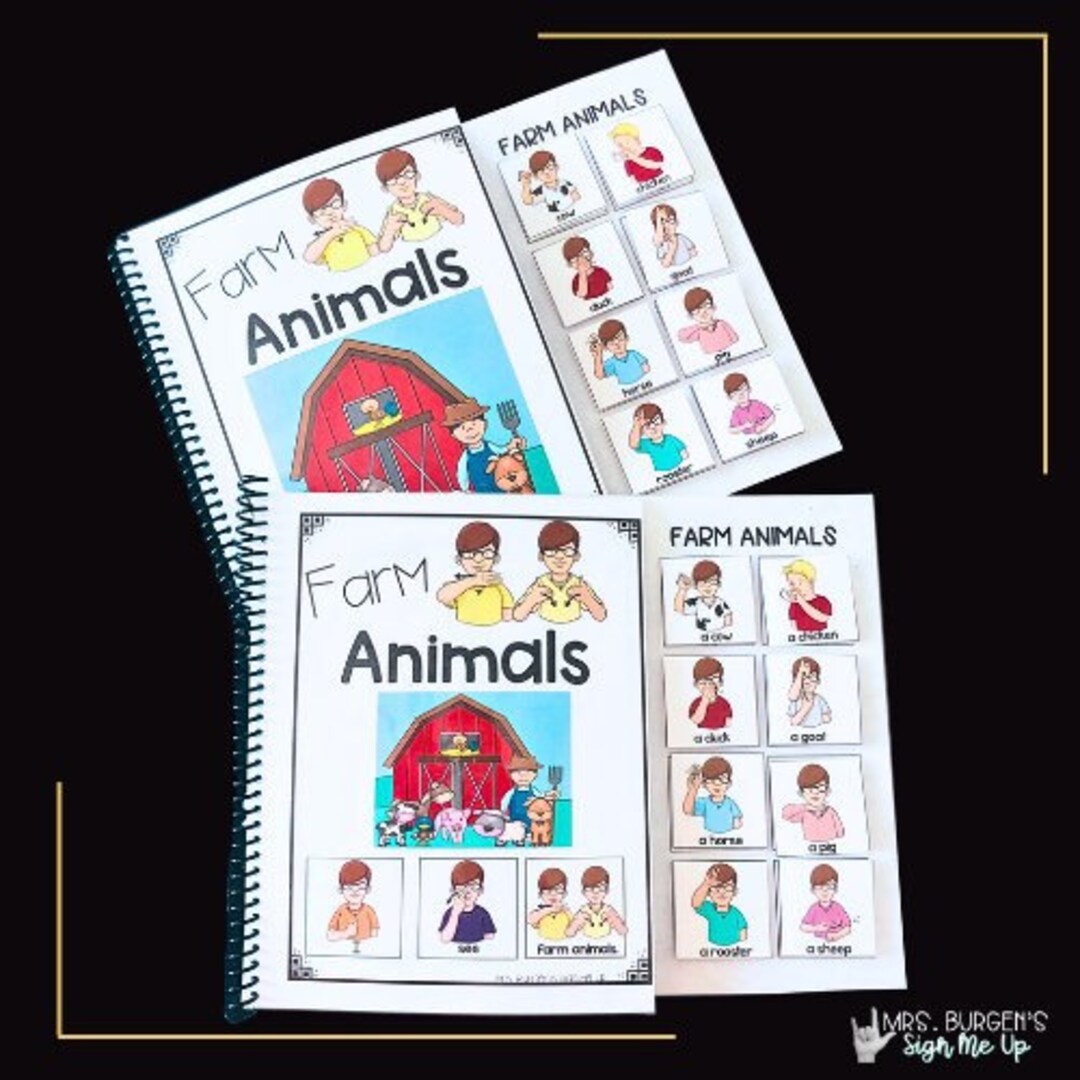 ASL Adapted Books Farm Animals - Etsy
