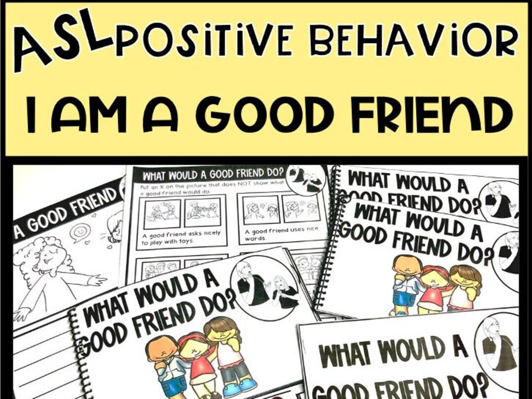 ASL Adapted Books Positive Behavior - I Am a Good Friend - Etsy