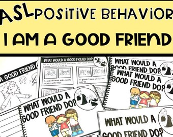 ASL Adapted Books Positive Behavior I Am Friendly - Etsy