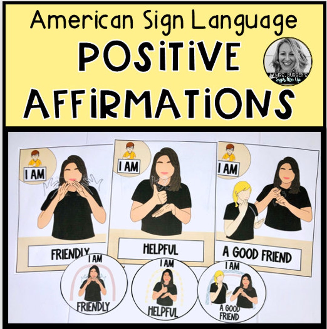 ASL Positive Affirmations for Kids - Etsy