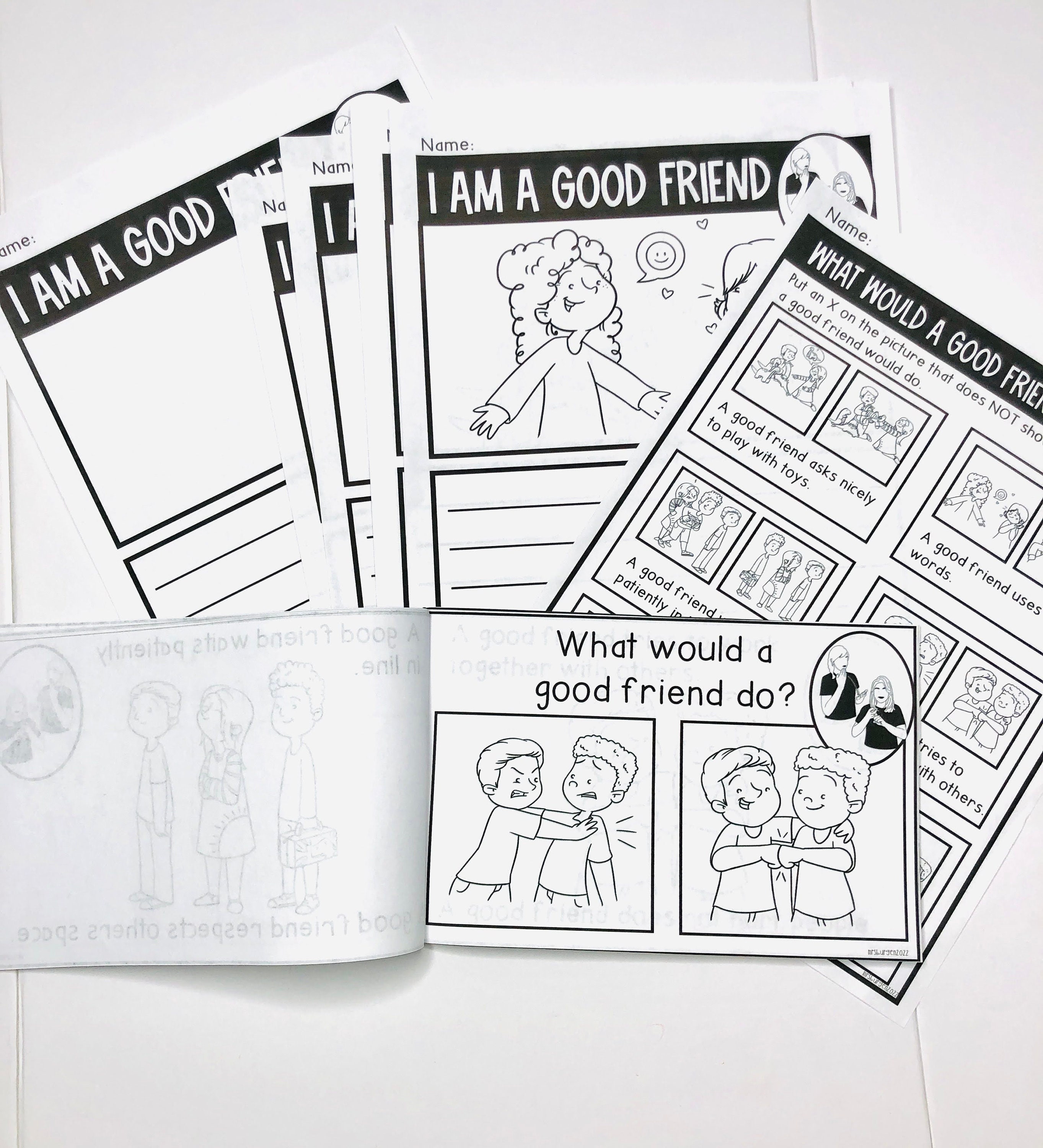ASL Adapted Books Positive Behavior - I Am a Good Friend - Etsy