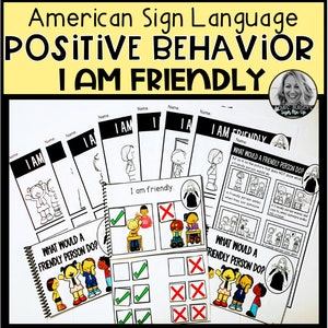 ASL Adapted Books Positive Behavior - I Am Friendly - Etsy