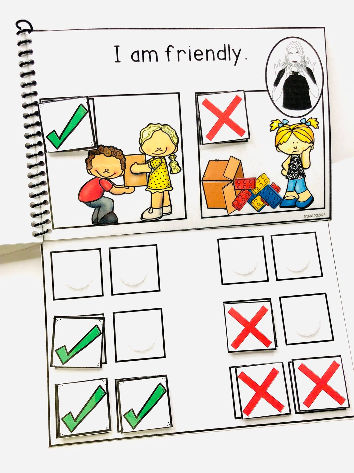 ASL Adapted Books Positive Behavior - I Am Friendly - Etsy