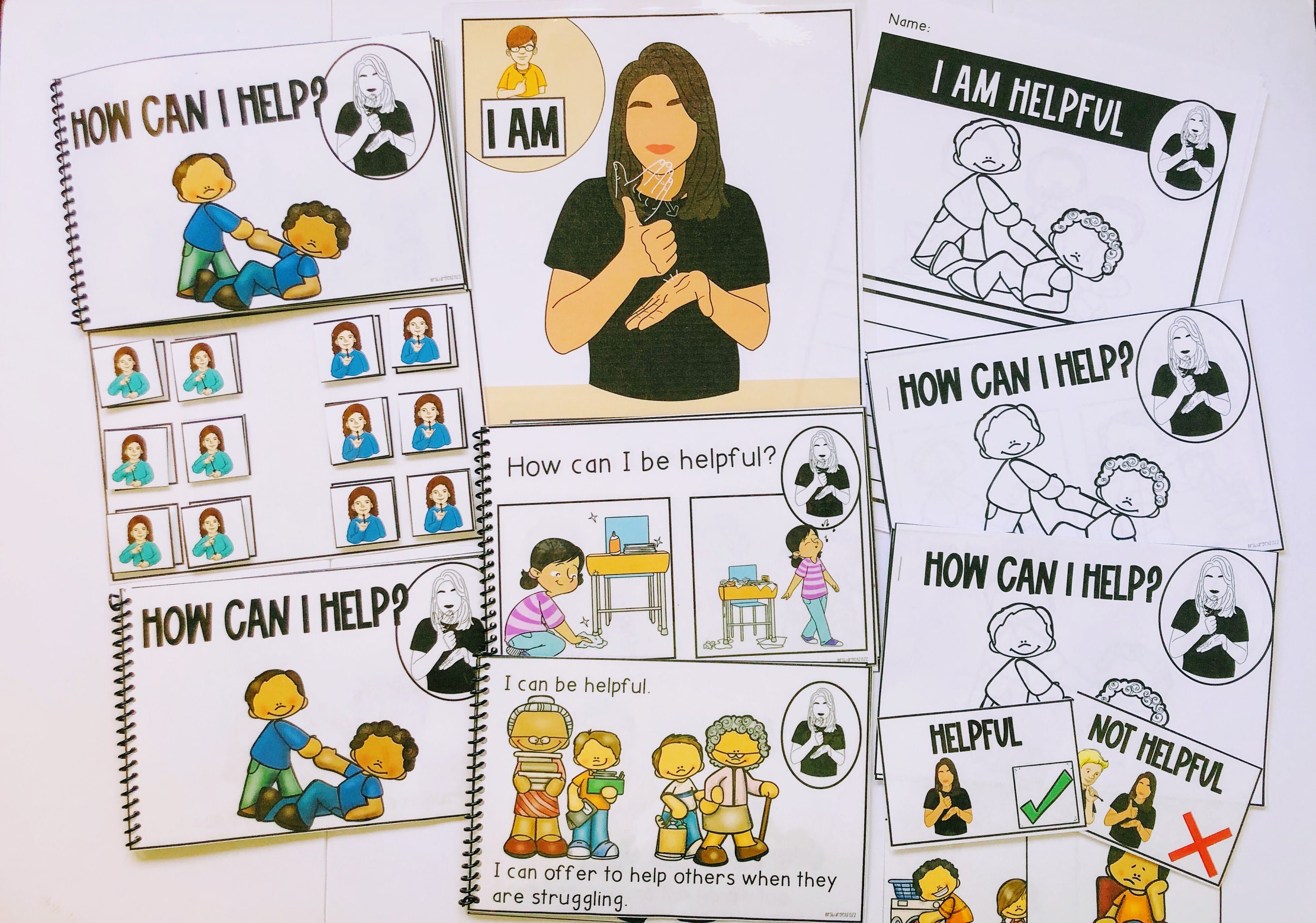 ASL Adapted Books Positive Behavior I Am Helpful - Etsy