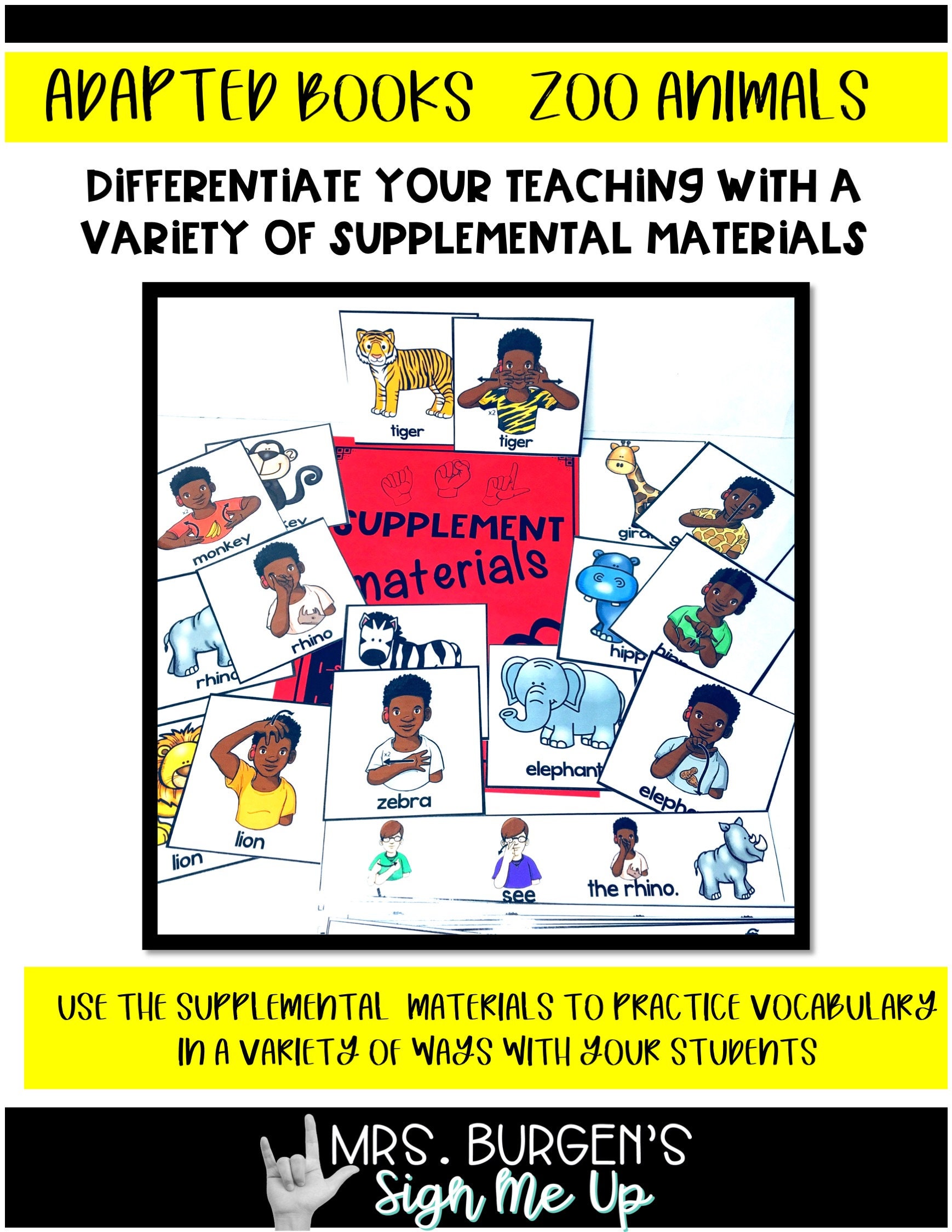 ASL Adapted Books Zoo Animals - Etsy